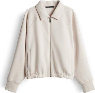 someday Sweatjacke Umeya Sweatjacke im Blouson Stil aus Sweatware Lockere Passform, Raglan&auml;rmel und Paspeltaschen vorne