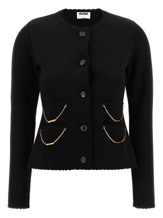 Moschino cardigan à détail de chaîne - Noir