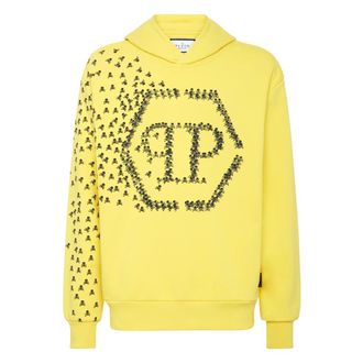 Philipp Plein Homme, Sweatshirts et sweats &agrave; capuche, Jaune, Taille: 2XL Hooded SweaT-shirt Skull&Bones
