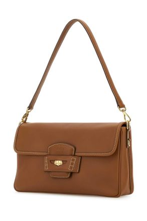 Miu Miu Womens Caramel Leather Penny Shoulder Bag Cognac Borse A Mano