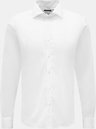 04651/ Herren - Casual Hemd Gabardine Shirt Haifisch-Kragen weiß