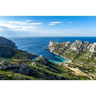 Ceanothe Tableau sur toile calanque de Sormiou vue du haut 45x65 cm D&eacute;coration Murale Art D&eacute;coratif Muraux Peinture Imprim&eacute;e en HD Salon Chambre Bureau Bois de
