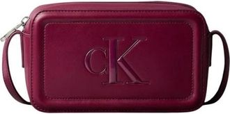 Calvin Klein Femme, Sacs, Violet, Taille: ONE Size Sac Bandouli&egrave;re avec Fermeture &Eacute;clair et Poche Int&eacute;rieure