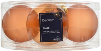 Kaemingk Weihnachtskugeln Glas 8cm 4 Stück - matt & glänzend transparent - Große Christbaumkugeln Weihnachtsbaumkugeln für Weihnachten - Christbaumschmuck & We