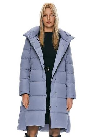 Orolay Veste Dhiver Manteau &agrave; Capuche pour Femme en Duvet Garde au Chaud et &agrave; la Mode Bleu M