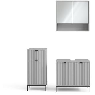 Vicco Ensemble de meubles de salle de bain Eliza, Gris, 3 parties