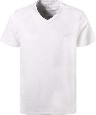HUGO BOSS Herren T-Shirts weiß Reine Baumwolle unifarben