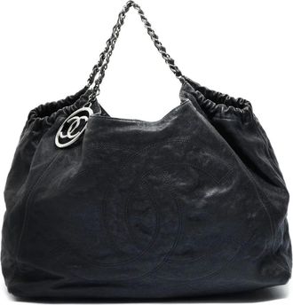 Chanel 2005-2006 Coco Cabas Schultertasche mit Kette - Schwarz