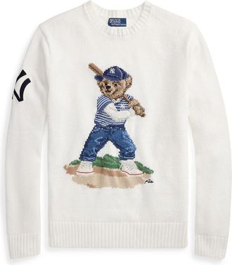 Ralph Lauren Rundhalspullover mit Baseball Polo Bear-Stickerei in
