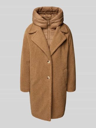 Christian Berg Teddy-Mantel mit Steppeinsatz und Knopfverschluss