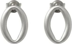 Dansk Copenhagen Sigrid Waterproof Silver Stainless Steel Post Earring - Brushed Finish - - Accessories - Damen - Grau - ONE SIZE