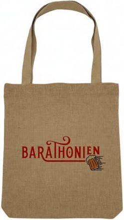 Fabulous Sac Shopping Tote Bag Aspect Lin - Barathonien Ap&eacute;ro Bar Bi&egrave;re Cocktail Fun - Sac de Courses Toile Epaisse 360g Beige Naturel Cabas Port&eacute; Epaule Solid