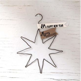 Good old Friends Good old friends GmbH X-Mas Draht-Ornament Merry Christmas & a Happy New Year - Stern 8 zackig