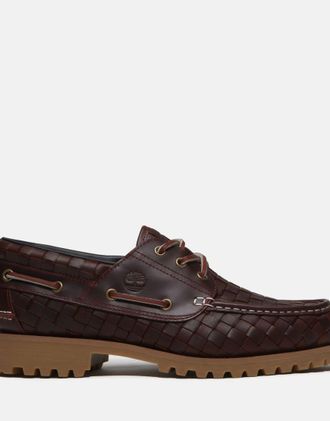 Timberland Bootsschuh in Burgunderrot aus Vollnarbenleder, gewebt