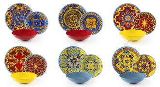 Excelsa Trinacria Teller-Set, 18-teilig, Porzellan und Keramik