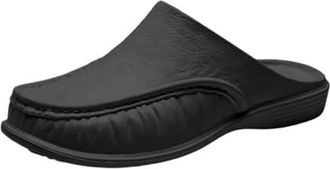 Generic Mules en cuir &agrave; bout ferm&eacute; pour homme - Mocassins confortables &agrave; enfiler avec semelle souple - Dos nu - Pantoufles d&eacute;contract&eacute;es l&eacute;g&egrave;res et rembourr&eacute;e