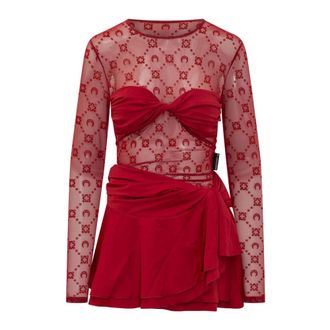 Marine Serre Damen, Blusen & Hemden, Rot, LGr&ouml;&szlig;e