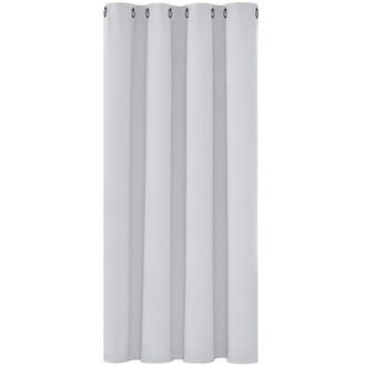 Deconovo Rideaux Occultants Isolant Thermique Anti Froid, 132x138 CM (Largeur x Hauteur), Rideaux pour Salon et Chambre, Design Moderne à Oeillets, Gris Perle,