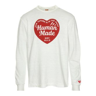 Human Made Rundhalsausschnitt Langarm mit Print - - Tops - Herren - Beige - M