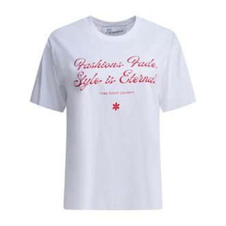 Semper T-shirt graphique avec citation - Femme - Tops - Blanc - Taille: 36 FR