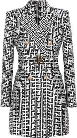 Generic Robe blazer élégante pour femme avec motif géométrique pour lautomne et lhiver, couleurs mixtes, 3XL
