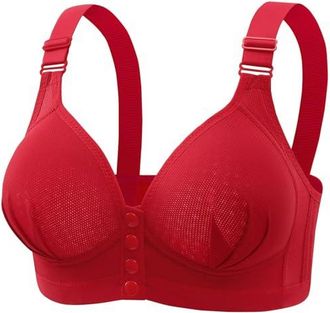 Generic Corsages et bustiers pour femmes Bralettes sans couture, col en V doux, respirant, rembourr&eacute;, couverture compl&egrave;te, soutien-gorge quotidien, rouge, 3XL