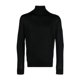 Colombo Colombo, Homme, Pulls, Noir, Taille: 5XL Pull noir à col roulé