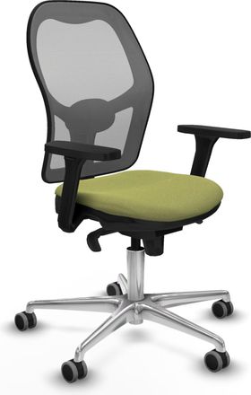 Piqueras y Crespo B&uuml;rostuhl ohne Rollen, mit 3D-Armlehnen, h&ouml;henverstellbare Lendenwirbelst&uuml;tze, mit 5 Positionen und injiziertem Schaumstoff, Grau/Olivgr&uuml;n