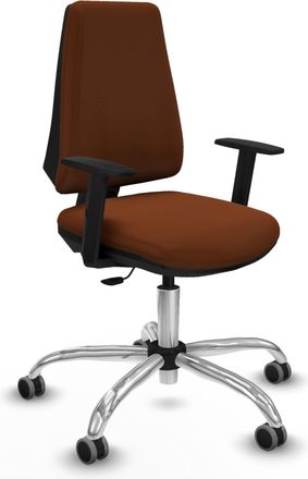 Piqueras y Crespo Sessel f&uuml;r Home Office Elche mit 1D-Armlehnen. Ausgestattet mit grundlegendem Permanentkontakt und Schneidschaum. Mit Rollen von 65 mm, Parkett, Braun