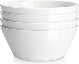 Malacasa Serie REG, Salatschüssel Set, Suppenschalen, 1800ML Müslischale Groß, Suppenschalen mit Breitem Durchmesser, Schüssel Set aus Porzellan, Ramen Schüsse