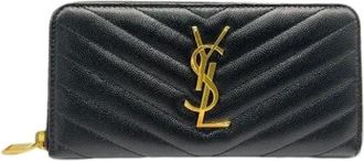 Saint Laurent Portefeuille long (bi-pli) Pre-owned - Femme - Pre-owned - Noir - Taille: ONE Size