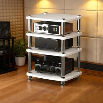 Generic HiFi Regal Audio-Rack, Druckerst&auml;nder, AV-Medienst&auml;nder mit sto&szlig;d&auml;mpfenden Fu&szlig;rasten, Audio-Rack-Tower, CD-Player-St&auml;nder for Zuhause/B&uuml;ro/Audio-Video