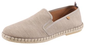 Verbenas Slipper VERBENAS TOM MALI, Herren, Gr. 39, natur, Textil, meliert, unifarben, Basic, Schuhe Slipper, Schlupfschuh, Urlaubsschuh, Flat mit Bast-Sohlenu