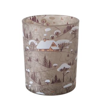 Boltze Boltze Winterliches Windlicht Wintano H&ouml;he 12,5 cm handgemalt