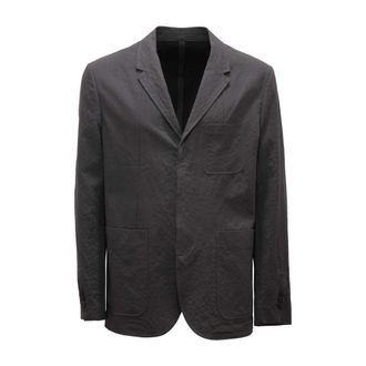 Neil Barrett Geknitterte Slim Jacke Carbon Hemd - - Jackets - Herren - Grau - M
