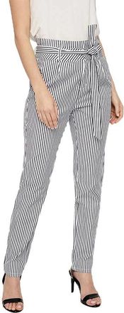 Vero Moda Vero Moda NOS Damen VMEVA HR LOOSE PAPERBAG COT PS P NOOS KI Hose,, per pack Mehrfarbig (Snow White Stripes: NAVY BLAZER STRIPES), W(Herstellergröße: 