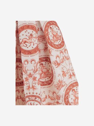 Lunatica Milano Zodiac-Print Flared Skirt - Red