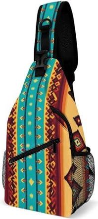 Generic Sacoche Homme Bandouliere Vintagea Western Southwest Ethnic Tribal Navajo R&eacute;glable Sac &agrave; Bandouli&egrave;re Multifonction Sling Sac &agrave; Dos pour &eacute;cole Homme Fe