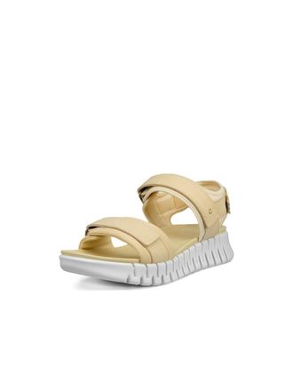 Ecco Damen Gruuv Sol Sandal, Straw Nubuk, 39/39 EU, Stroh-Nubuk, 6/6.5 UK