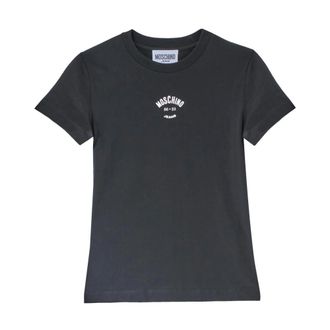Moschino Femme, Tops, Noir, Taille: 42 FR T-shirt Logo Nuovo