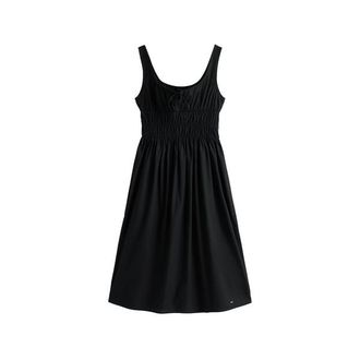 Tommy Hilfiger Midi Popeline -Kleid - schwarz