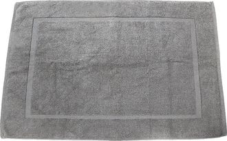 Lanudo Luxus Badematte Pure Line Bordüre 100% Frottier Baumwolle 60 x 90 cm, Farbe Silber