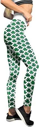 Generic Legging de sport pour femme - Vert - Pour yoga, course &agrave; pied, pilates, blanc, M