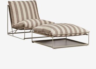 Sklum Sklum - Amaro Gartenset mit umwandelbarem Sessel und Pouf Braun Tapioca - Braun Mokka