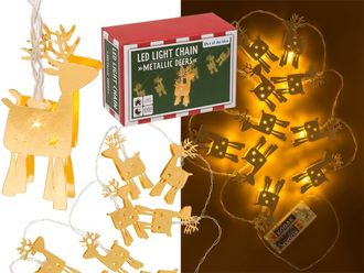 Out of the Blue 3D-LED-Lichterkette,Metallic Deers, mit 10 LED, mit Timer-Funktion, für 2 x Mignon (AA) Batterien, Geilb