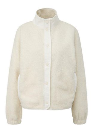QS by s.Oliver Sweatshirt Sweatshirt Weiche Teddyfleece-Jacke mit Druckkn&ouml;pfen