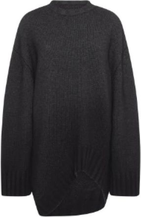 The Attico Femme, Robes, Gris, Taille: 36 FR Mini-robe en maille c&ocirc;tel&eacute;e