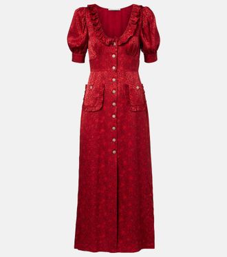 Alessandra Rich Robe midi en jacquard de soie