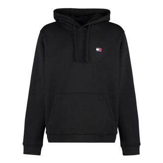 Tommy Jeans Homme, Sweatshirts et sweats &agrave; capuche, Noir, Taille: S Sweat &agrave; capuche en coton avec bordures c&ocirc;tel&eacute;es