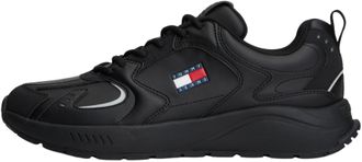Tommy Jeans Herren Runner Sneaker mit Logo, Schwarz (Black), 44